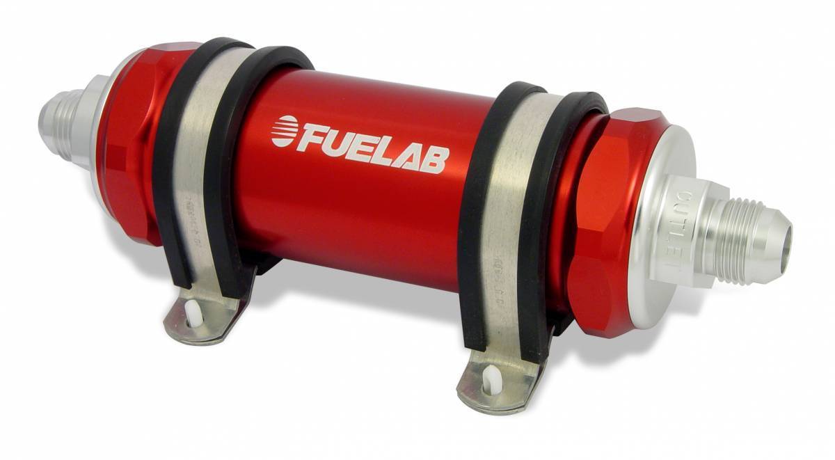 In-Line Fuel Filter Long Length -12AN Inlet/Outlet 40 Micron Stainless ...